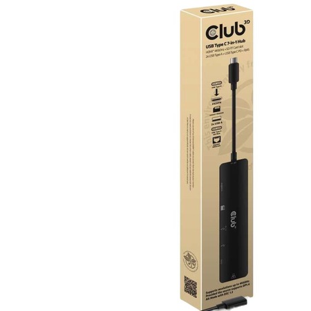 Cablu adaptor, Club3D, USB tip C 3.2 Gen1, 7in1, HDMI, 4K60Hz, Slot ...