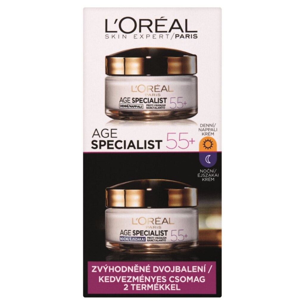 Set crema de fata/ochi, L'Oreal Paris, Hidratanta, Anti-rid, 50/50 ml ...