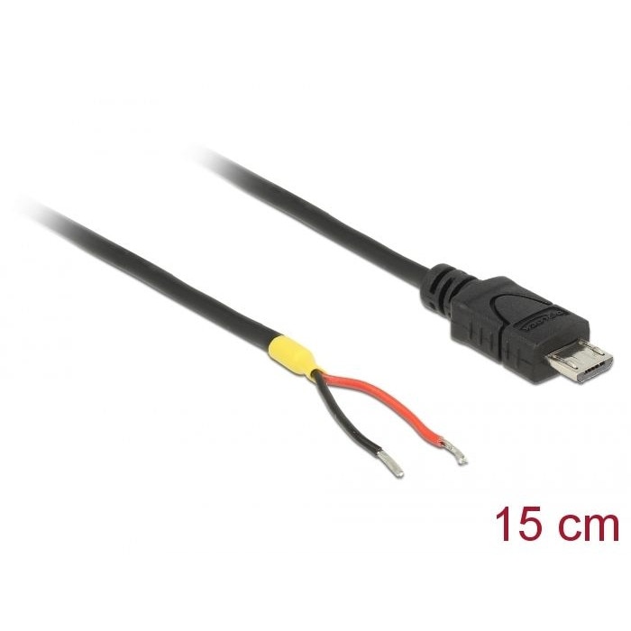 Cablu de alimentare, DeLock, USB 2.0 Micro-B tata/2 x fire deschise, 15 ...
