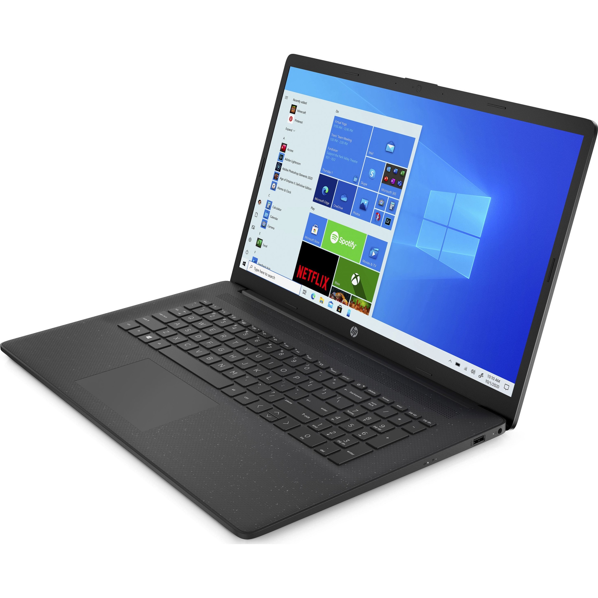 Laptop, HP 17, Full HD, 1920X1080, SSD, 4GB, Intel Celeron N4020, Negru ...