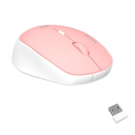 Mouse fara fir, Meetion, Optic, 2.4 GHz, 1600 DPI, Roz/Alb - eMAG.ro