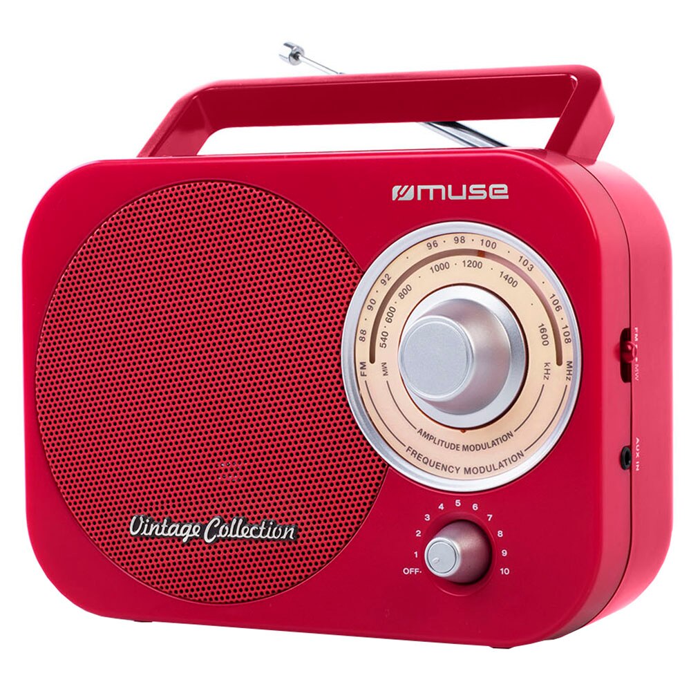 Radio portabil Muse M-055 RD, Vintage, FM/MW, Boxa frontala, Rosu - eMAG.ro