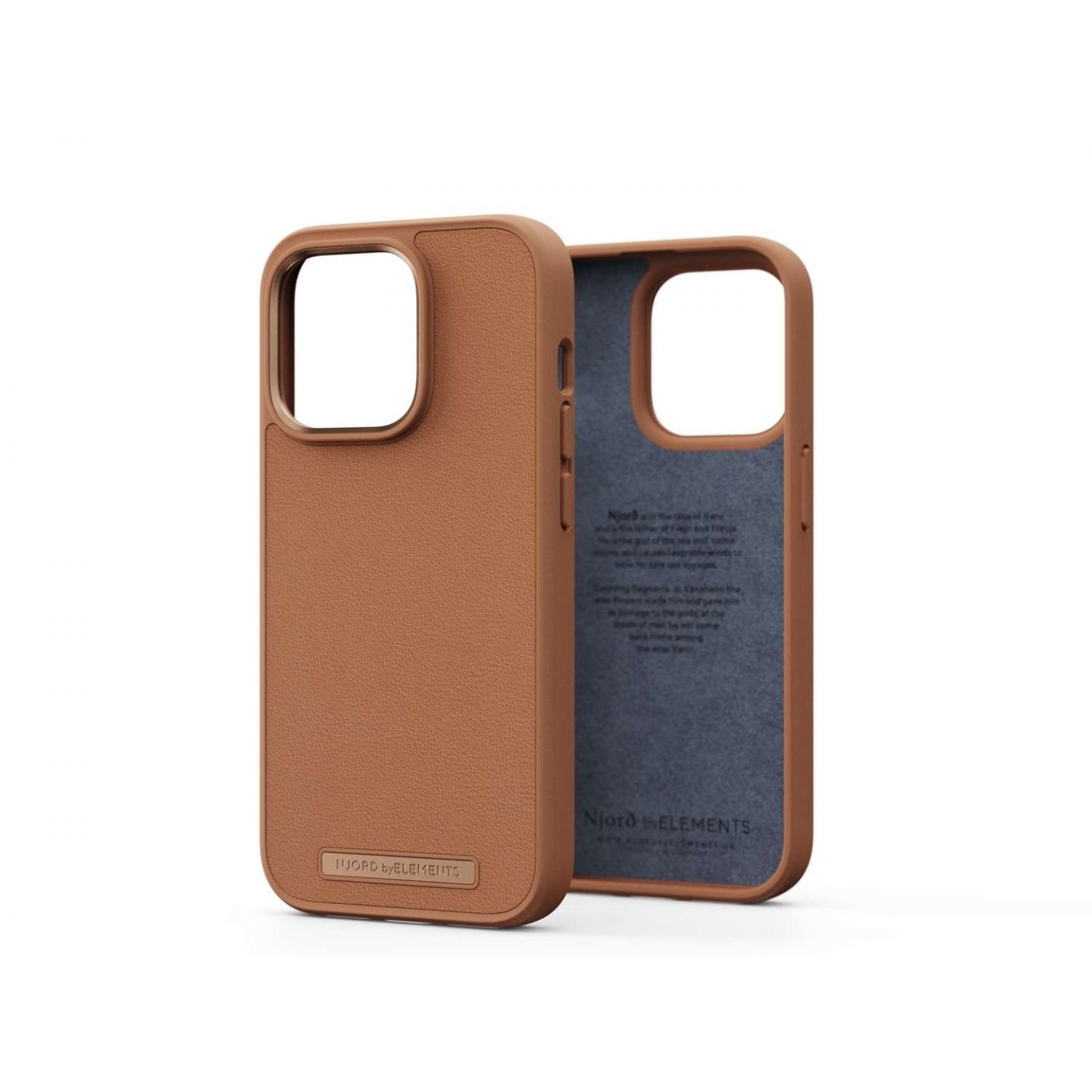 Husa telefon, Njord, Piele naturala, Pentru iPhone 14 Pro, Maro cognac ...