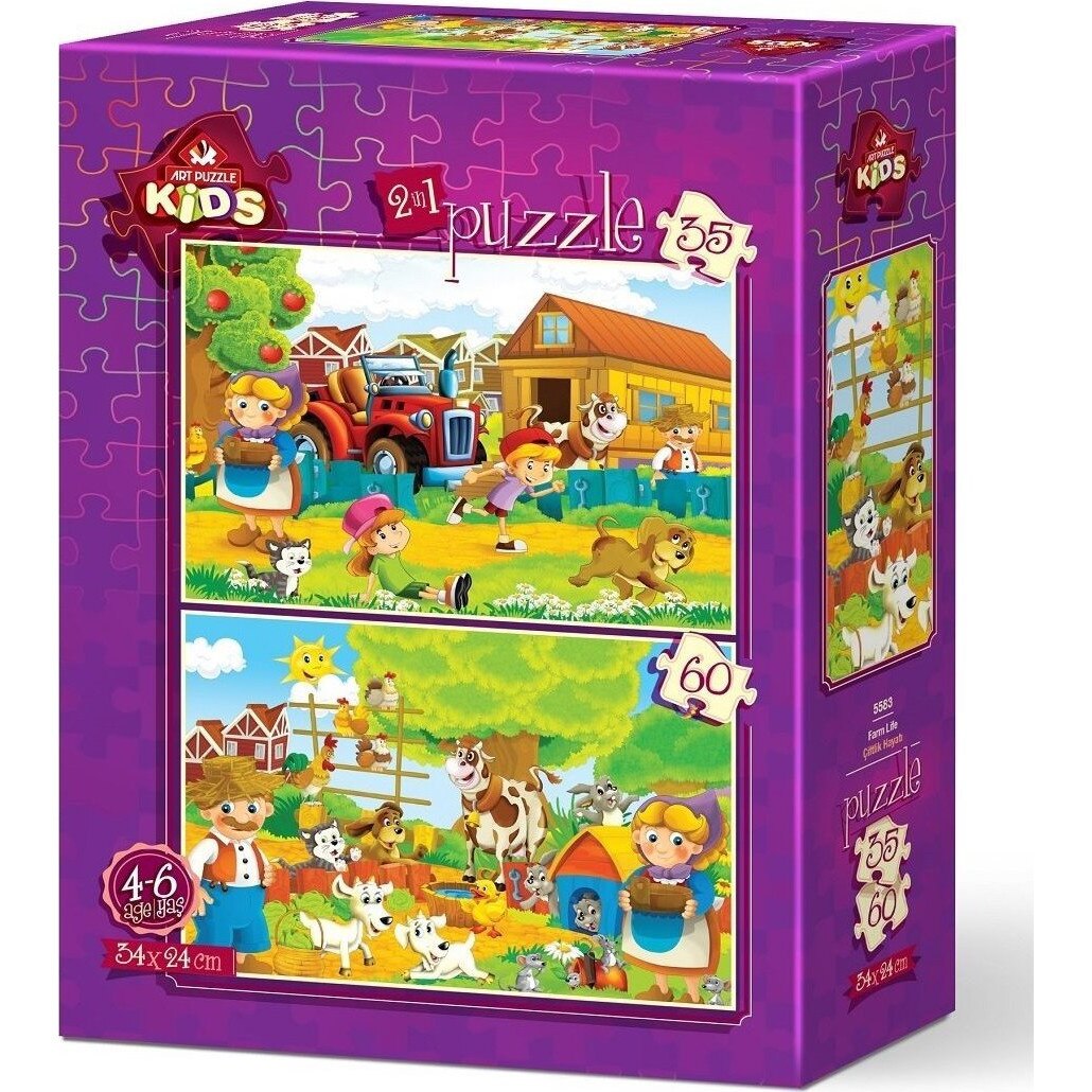 Set 2 x Puzzle, Art Puzzle, Model ferma, 35/60 piese - eMAG.ro