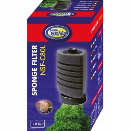 Filtru acvariu, AquaNova, Burete, 80l, Negru - eMAG.ro