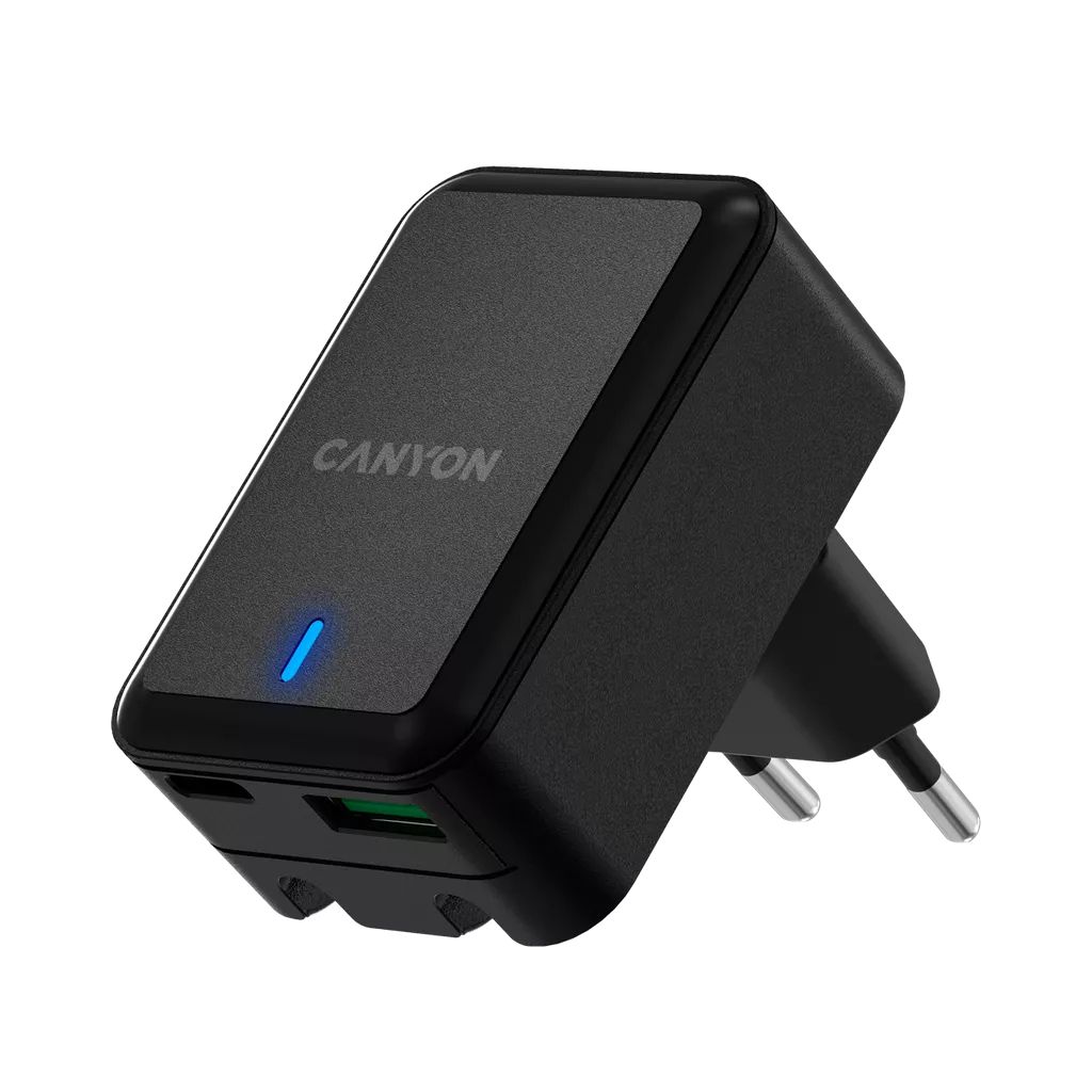 Adaptor de incarcator pentru telefon, Canyon, 18W, Negru - eMAG.ro