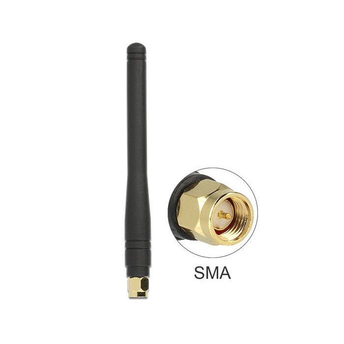 DeLock 433 MHz Antenna SMA 2, 5 dBi Omnidirectional Flexible Rubber ...