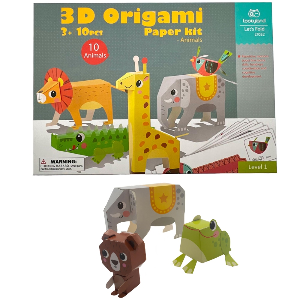 Un set de animale origami CREATIVE pentru copii, 10 piese - eMAG.ro