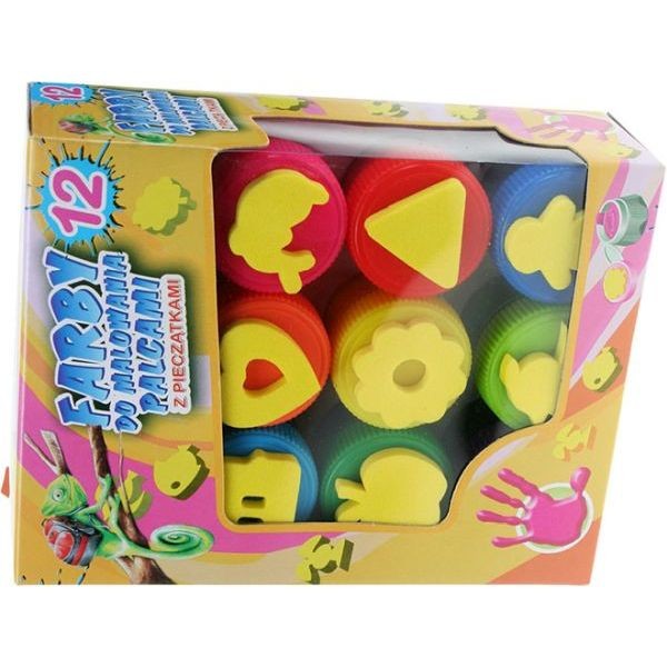Vopsele pentru degete, Titanium, 12 culori, Multicolor - eMAG.ro