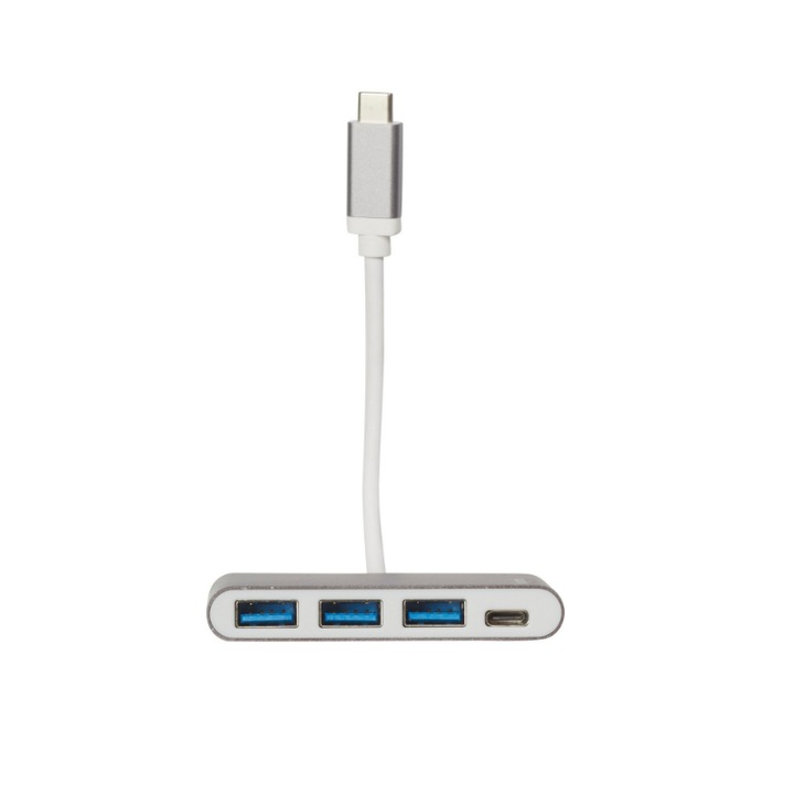 Hub, Legrand, USB C - 3 x USB A, 5V, 10 cm, Alb/Gri - eMAG.ro
