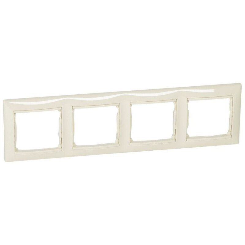 Rama intrerupator Valena, Legrand, Plastic, 4 compartimente, Crem - eMAG.ro