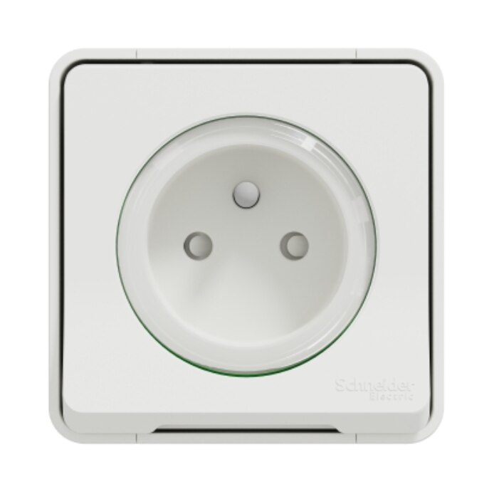 Priza Schuko, Schneider Electric, IP55, Alb - eMAG.ro