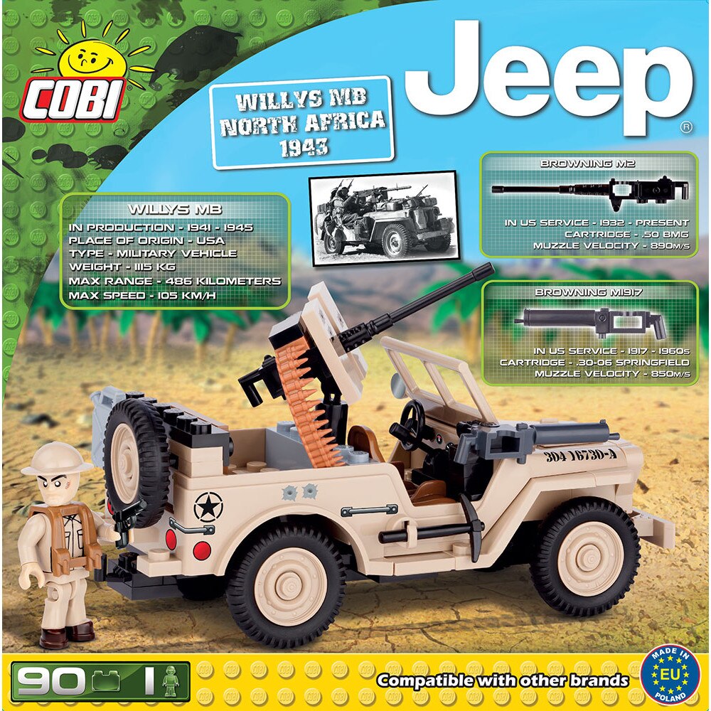 Set Constructie Cobi, Jeep,Jeep Willys MB North Africa 1943 (90 piese ...