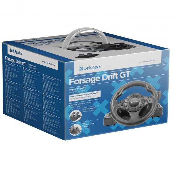 Volan gaming, Defender, Negru - eMAG.ro