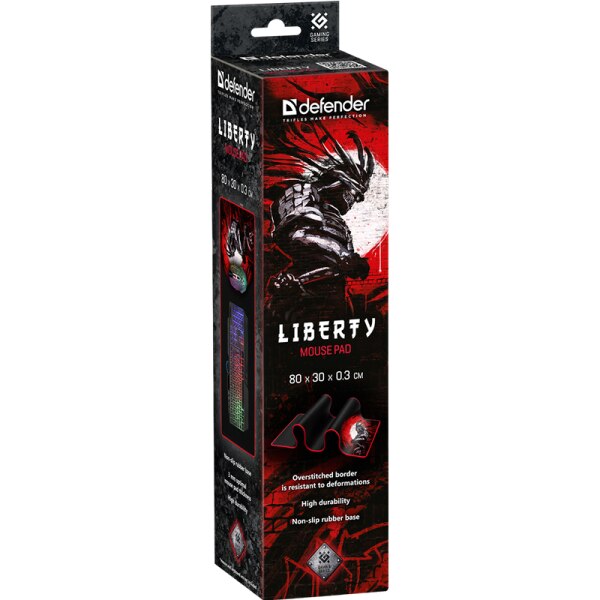 Mousepad Liberty, Defender, 800x300x3 mm, Negru/Rosu - eMAG.ro