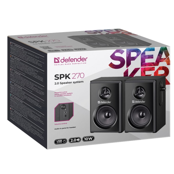 Hangszórók, Defender, SPK-270, 2.0, 10W, fekete - eMAG.hu