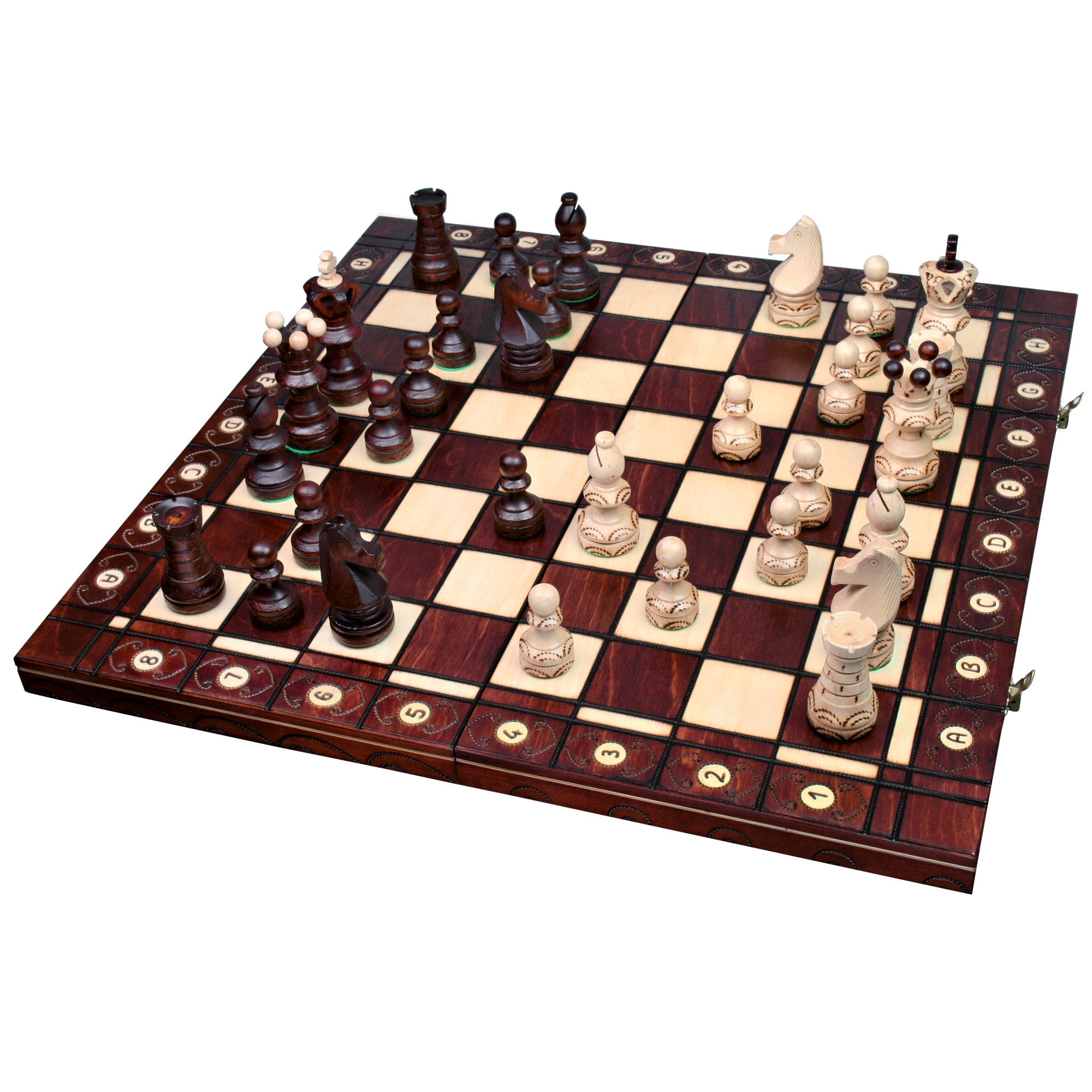 Set de sah, Lemn, 54 cm, Multicolor - eMAG.ro