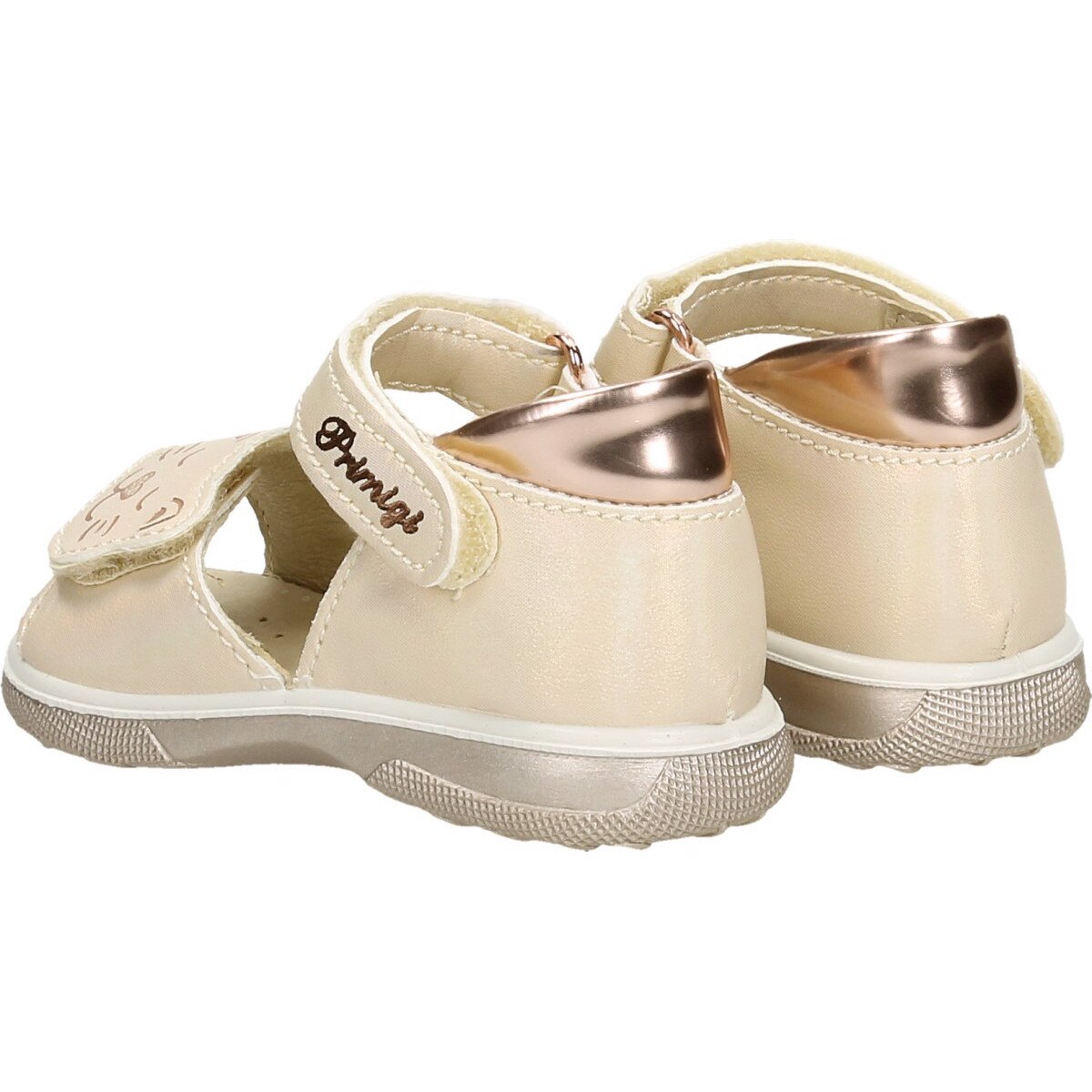 Sandale fete, Primigi, Piele naturala, Bej/Auriu, 22 EU - eMAG.ro