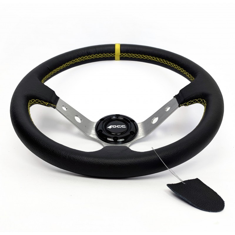 Volan pentru masini de curse, OCC Motor Sport, Piele/Metal, 350 mm ...