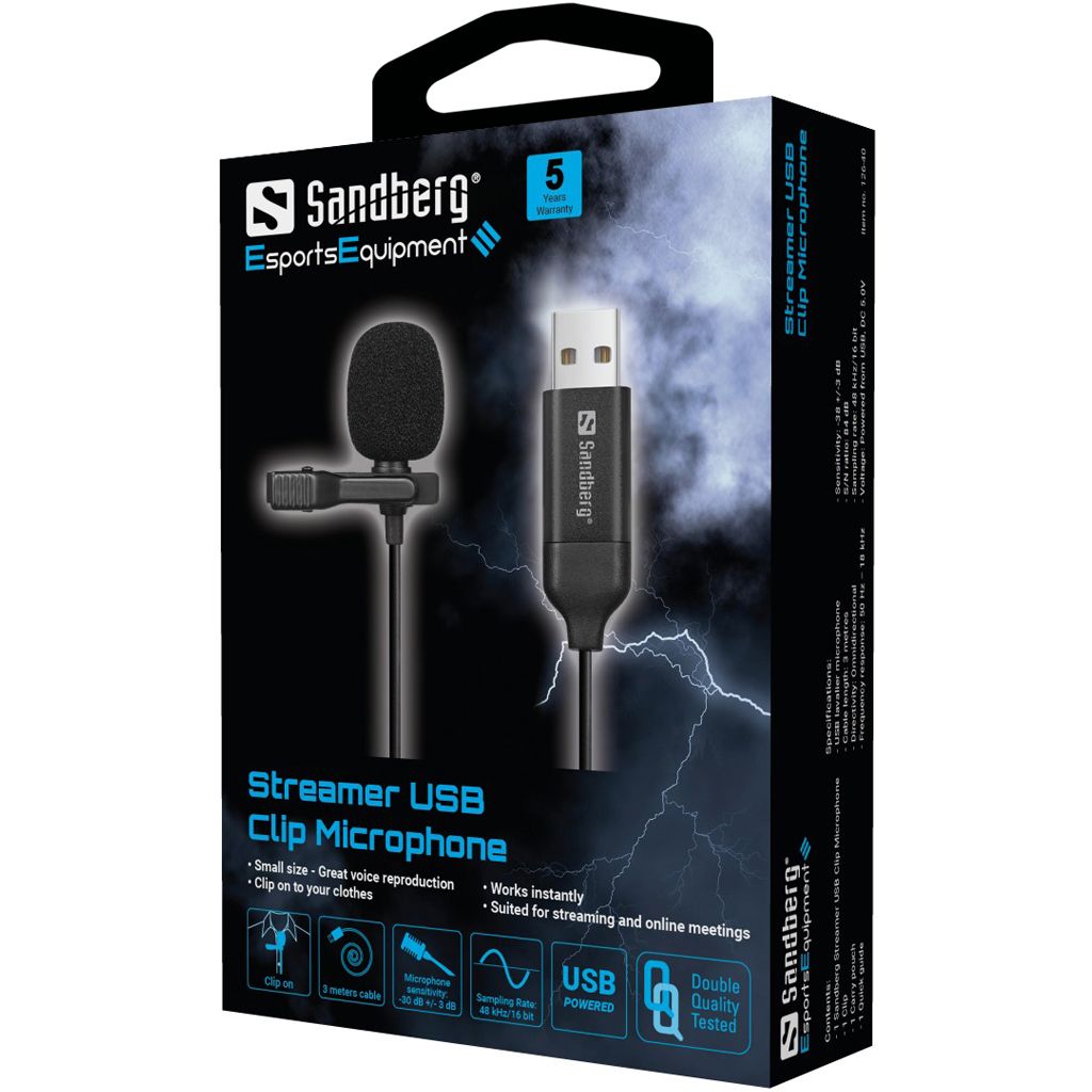 Sandberg Streamer USB Clip Microfon Negru, Microfon/Casti - eMAG.ro