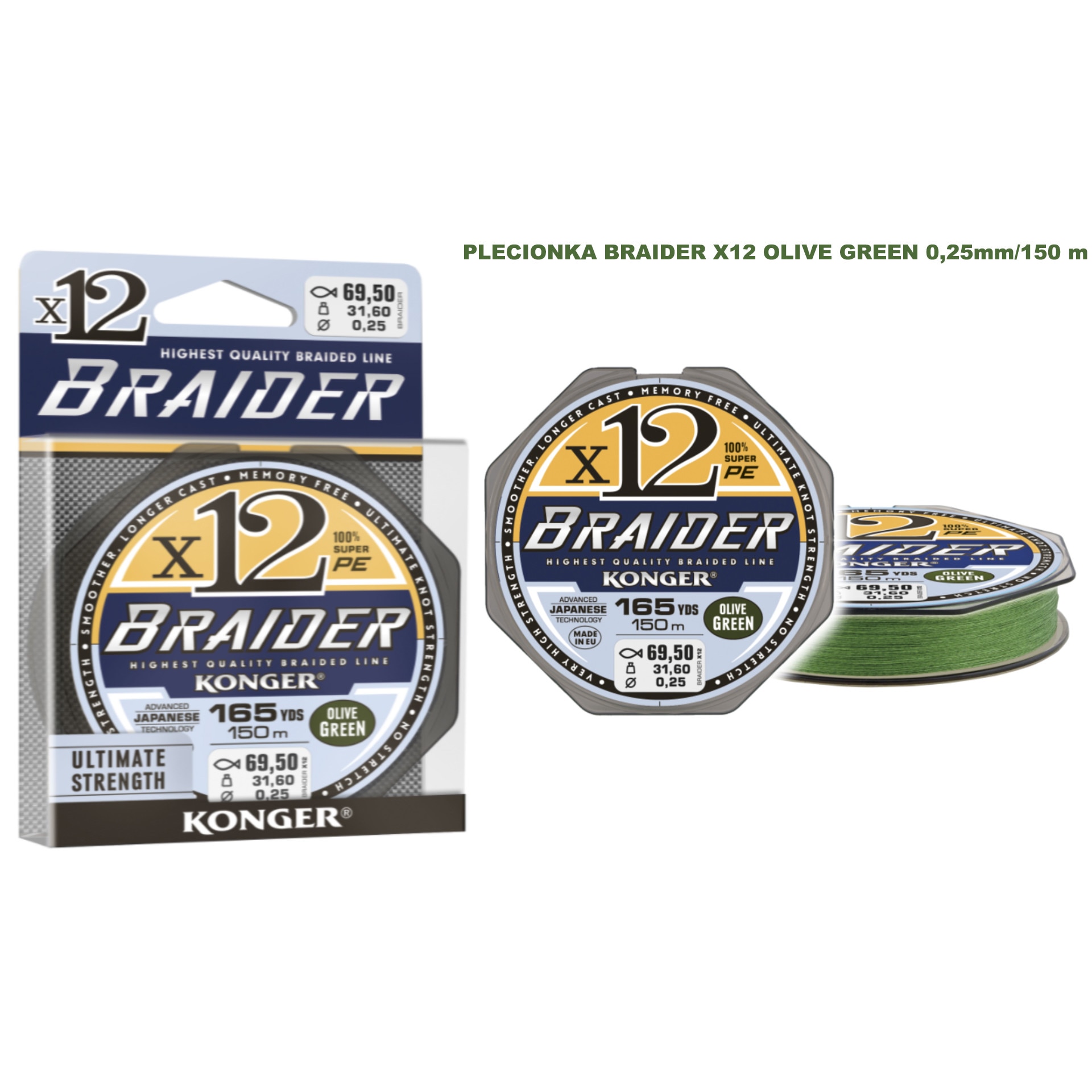 Fir pescuit impletit X12 VERDE MASINI 0,25m 150m CONGR - eMAG.ro