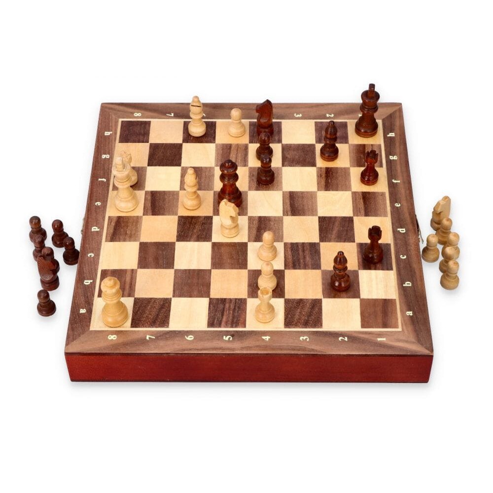 Sah magnetic cu sertare, Goki, Lemn, 26 x 26 cm - eMAG.ro