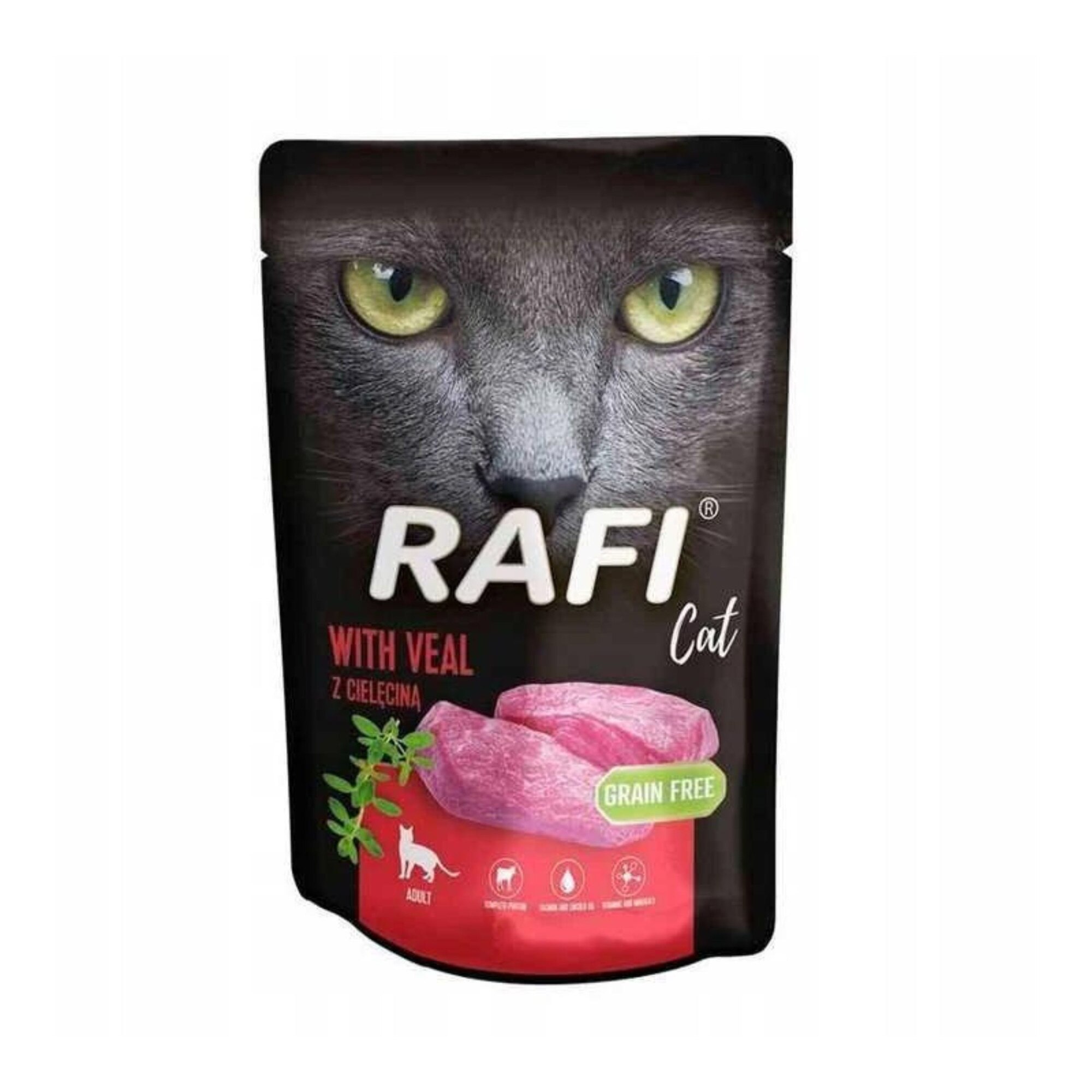 Set 10 pliculete hrana pisici, Rafi, Carne de vitel, 100g - eMAG.ro