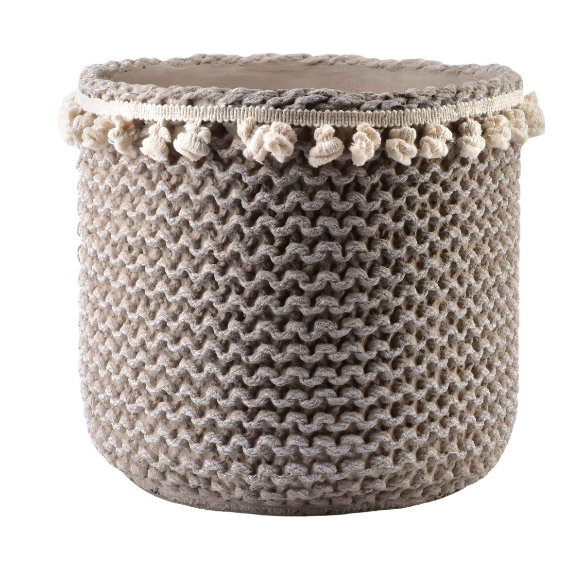 Ghiveci flori, Mondex, Ceramica/Textil, 25x27 cm, Maro - eMAG.ro