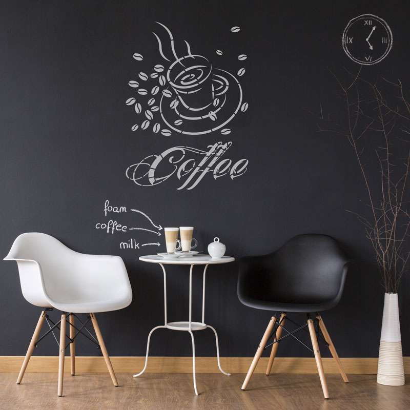 Sablon decorativ reutilizabil, Nakleo, Cafea, 43 x 64 cm - eMAG.ro