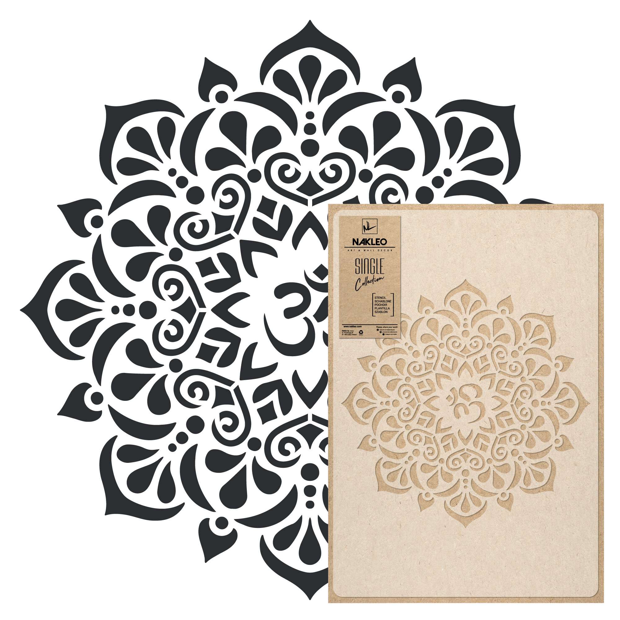 Sablon decorativ reutilizabil, Nakleo, Mandala, 59 cm - eMAG.ro