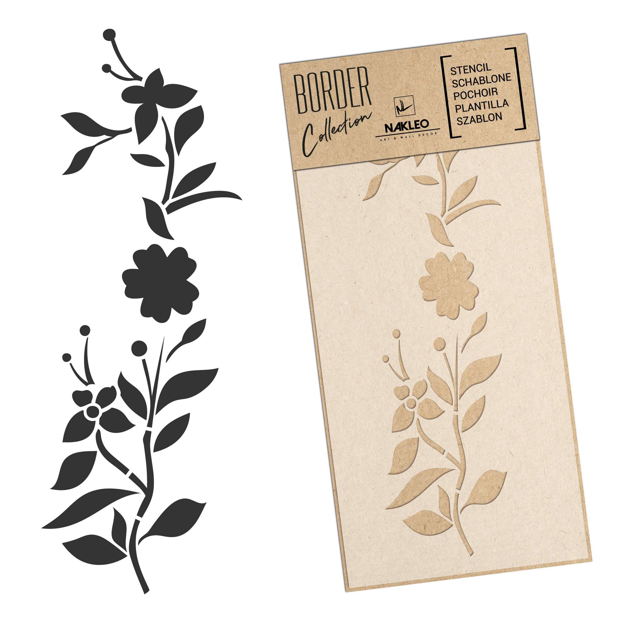 Sablon decorativ reutilizabil, Nakleo, Flori, 45 x 95 cm - eMAG.ro