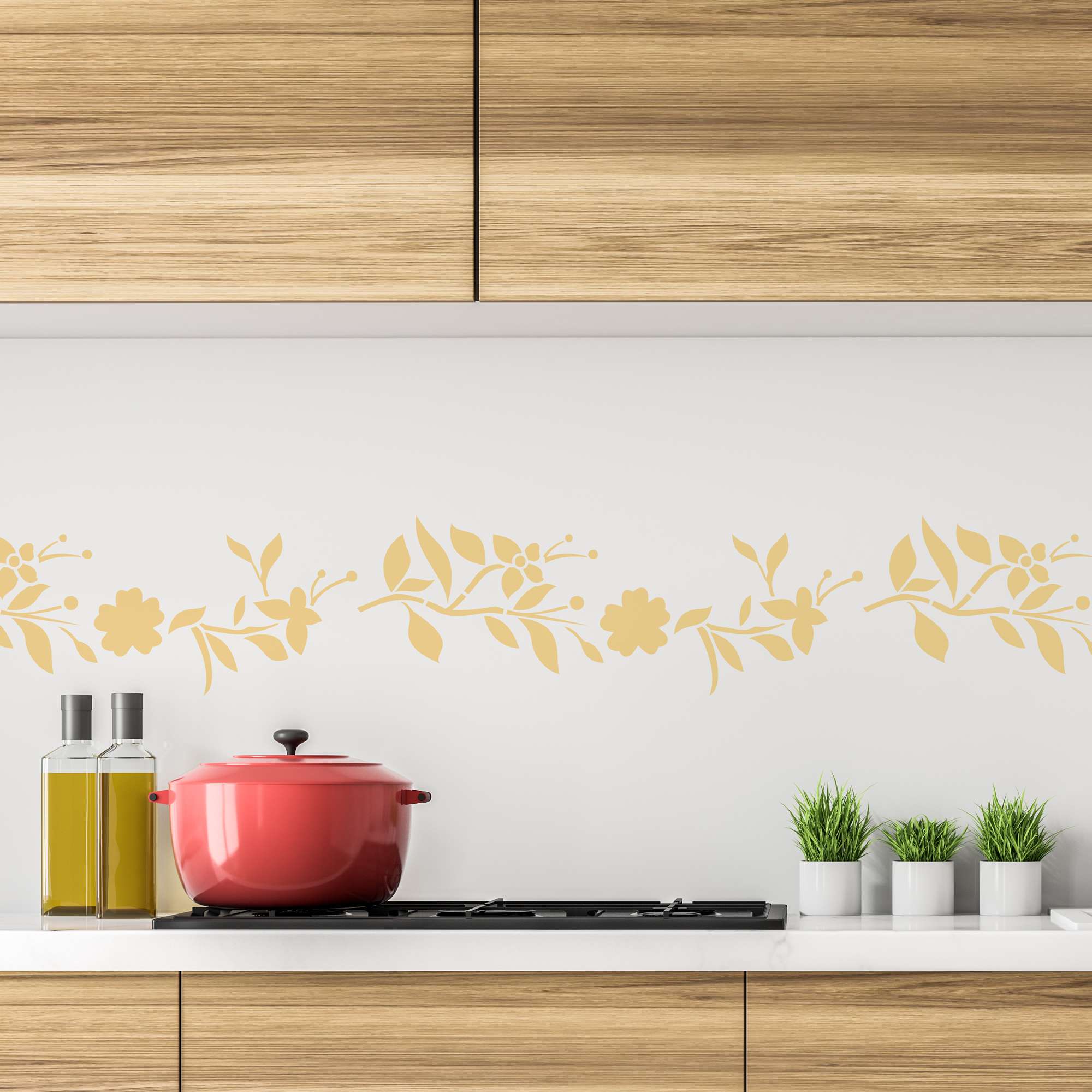 Sablon decorativ reutilizabil, Nakleo, Flori, 45 x 95 cm - eMAG.ro