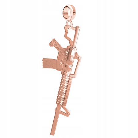 Pandantiv Charms, Larezo, Carabina, Machine Gun, Roz, Argint, 5x5 cm ...