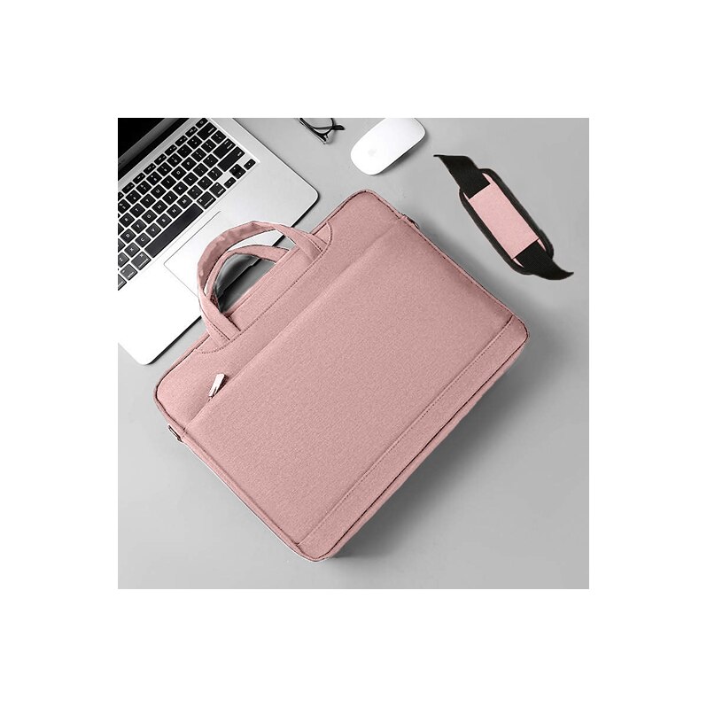 Geanta laptop impermeabila, 15.6", Roz - eMAG.ro