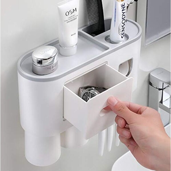 Dispenser, Supoprt, Pasta Dinti, Anais Tailor, cu 2 pahare magnetice ...