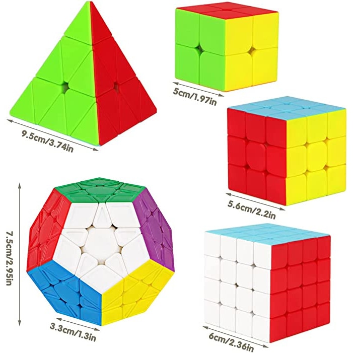 Set 5 Cub rubik de viteza fara autocolante - eMAG.ro