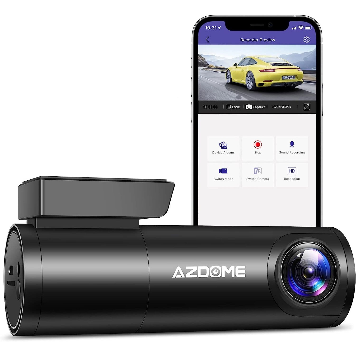 Camera auto DVR AZDOME M300, FHD 1296P, WiFi, Unghi 170°, G-Sensor ...