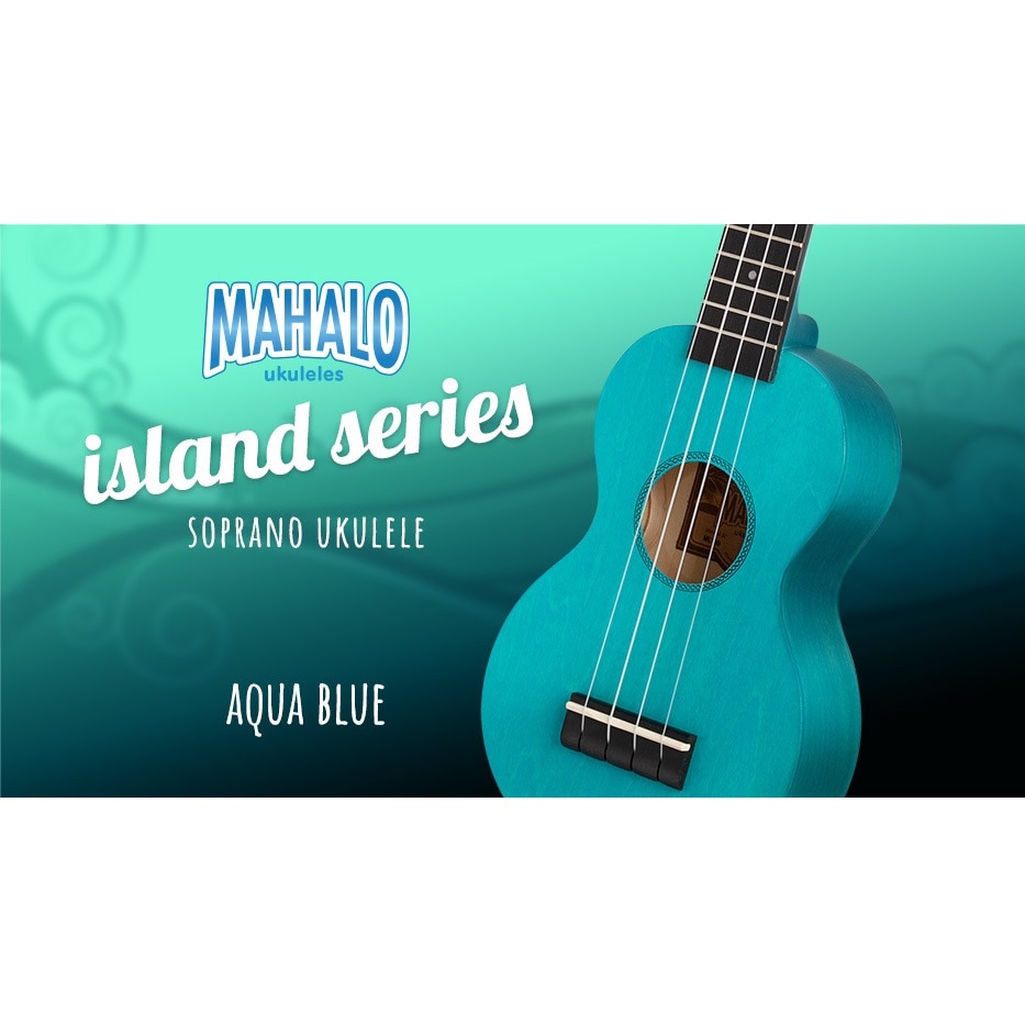Set ukulele sopran, Mahalo ML1AB, finisaj albastru Aqua Blue, 3 pene ...