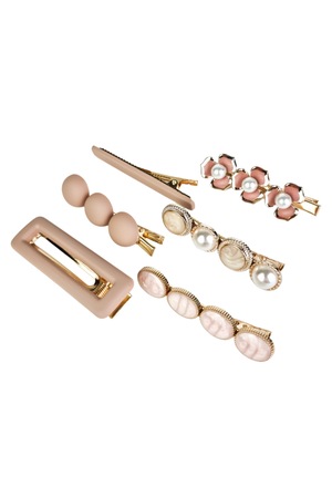 Agrafe de par roz deschis, set 6 buc - eMAG.ro