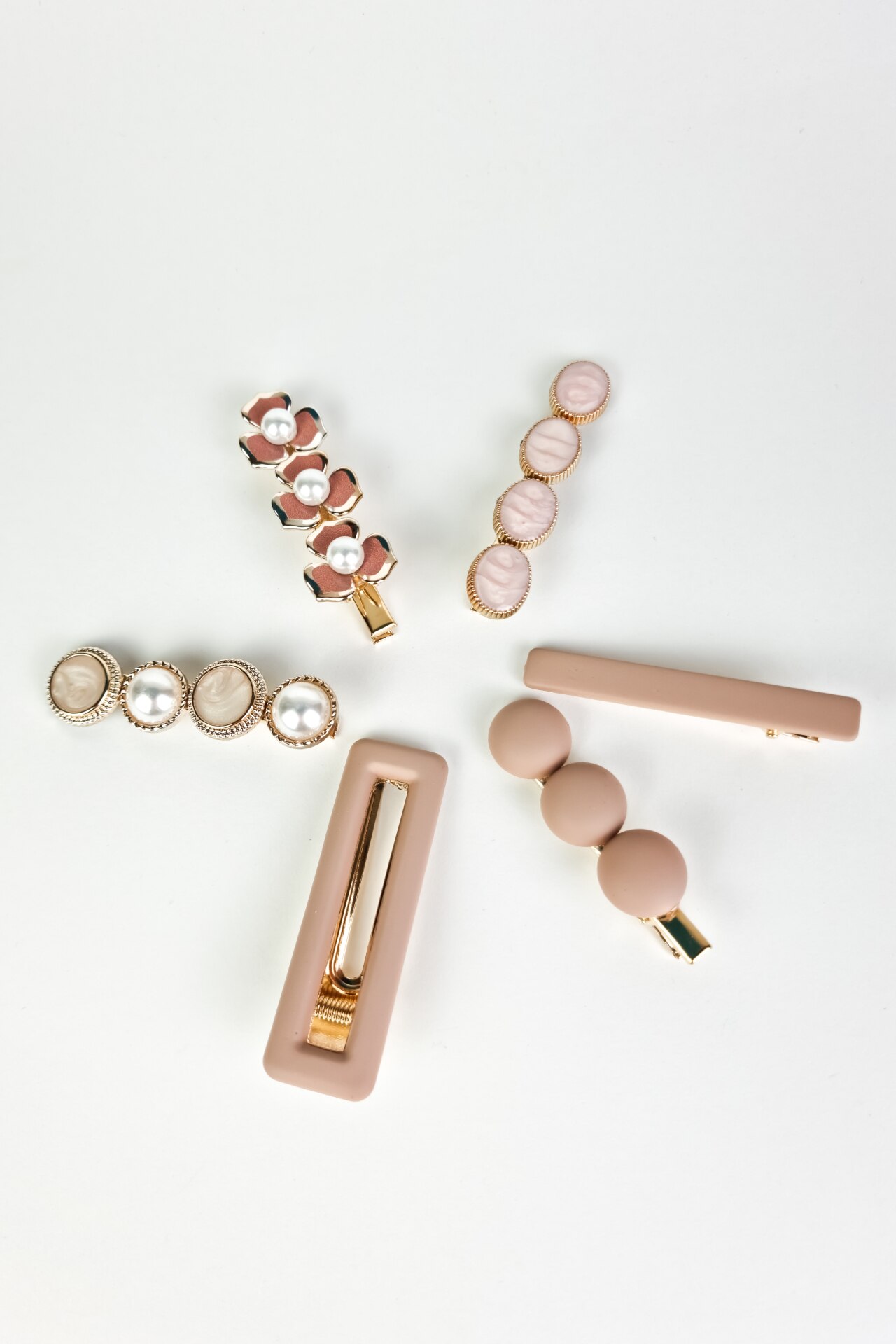 Agrafe de par roz deschis, set 6 buc - eMAG.ro