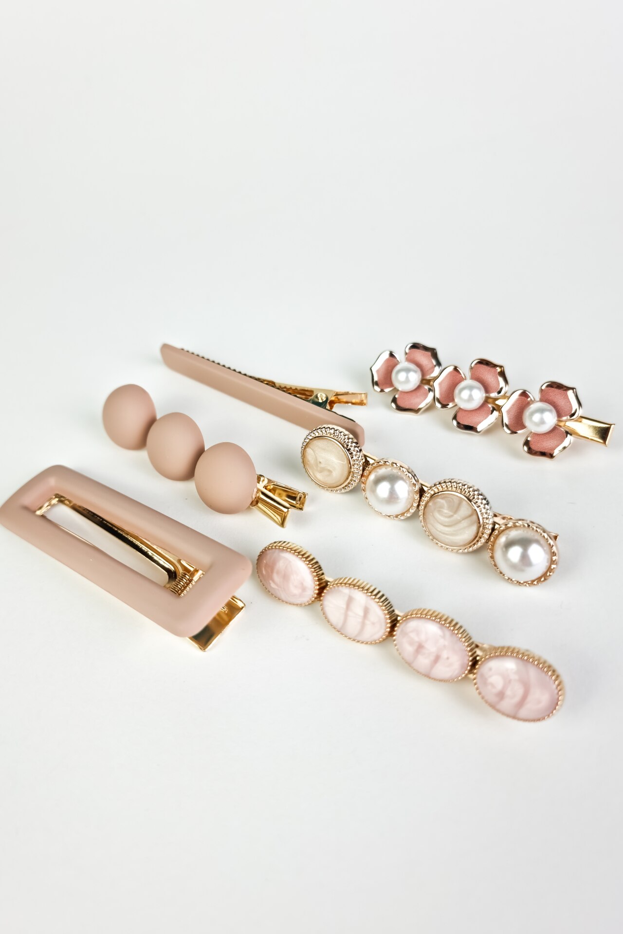 Agrafe de par roz deschis, set 6 buc - eMAG.ro