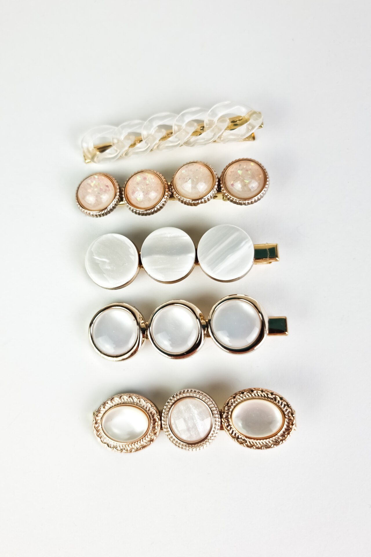 Agrafe de par albe-ivoire, diverse modele, set 5 buc - eMAG.ro