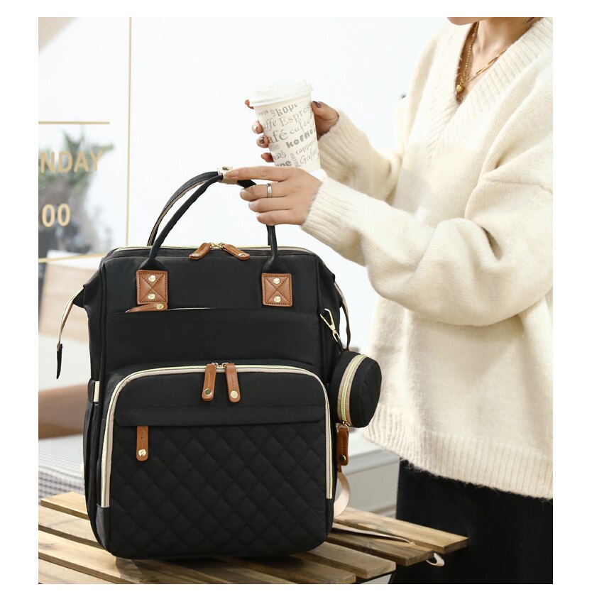 Geanta Bebe Avamsi AVALL-HT9011-1 tip rucsac scutece cu patut pliabil ...