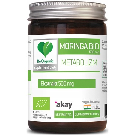 Supliment alimentar, BeOrganic, Extract de Moringa BIO 500mg, 100 ...