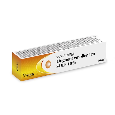 Unguent emolient cu sulf 10%, Santaderm, 30ml - eMAG.ro
