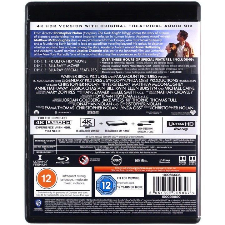 Interstellar: Calatorind prin univers [Blu-Ray 4K]+[2xBlu-Ray] - eMAG.ro