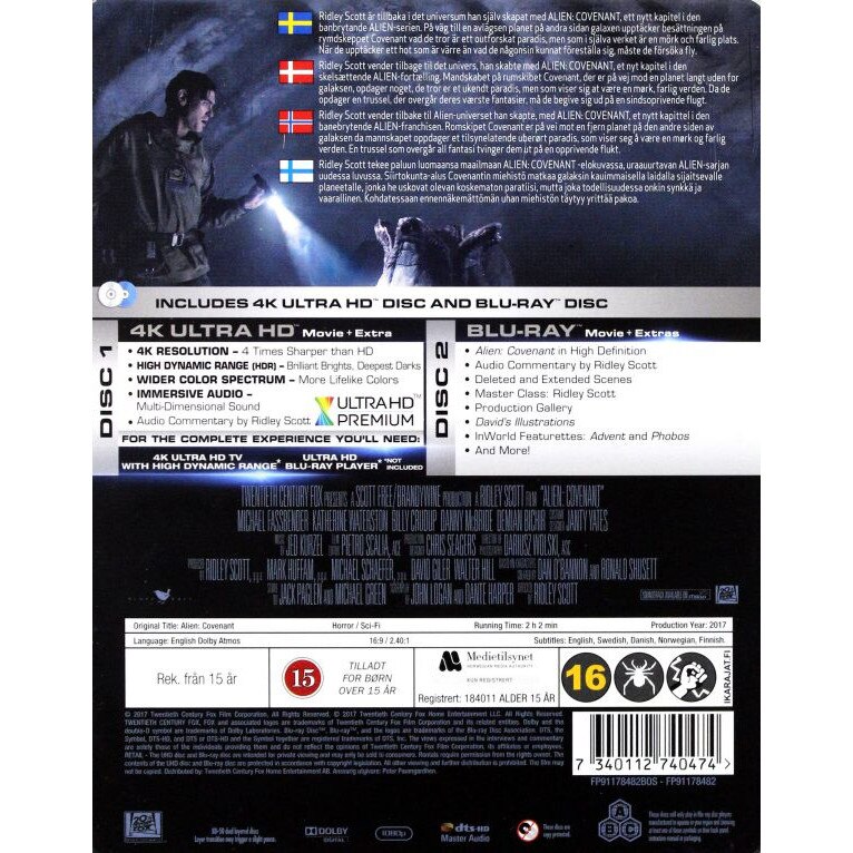 Alien: Covenant [Blu-Ray 4K]+[Blu-Ray] - eMAG.ro