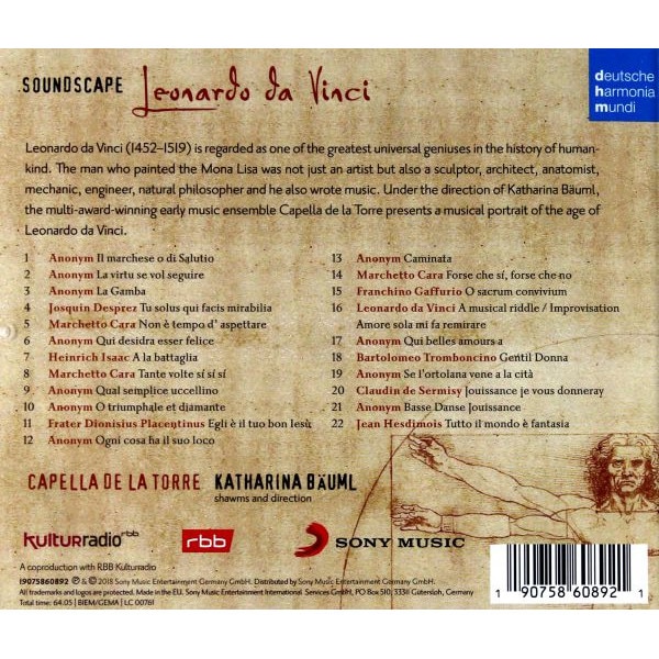 Capella de la Torre: Soundscape - Leonardo da Vinci [CD] - eMAG.hu
