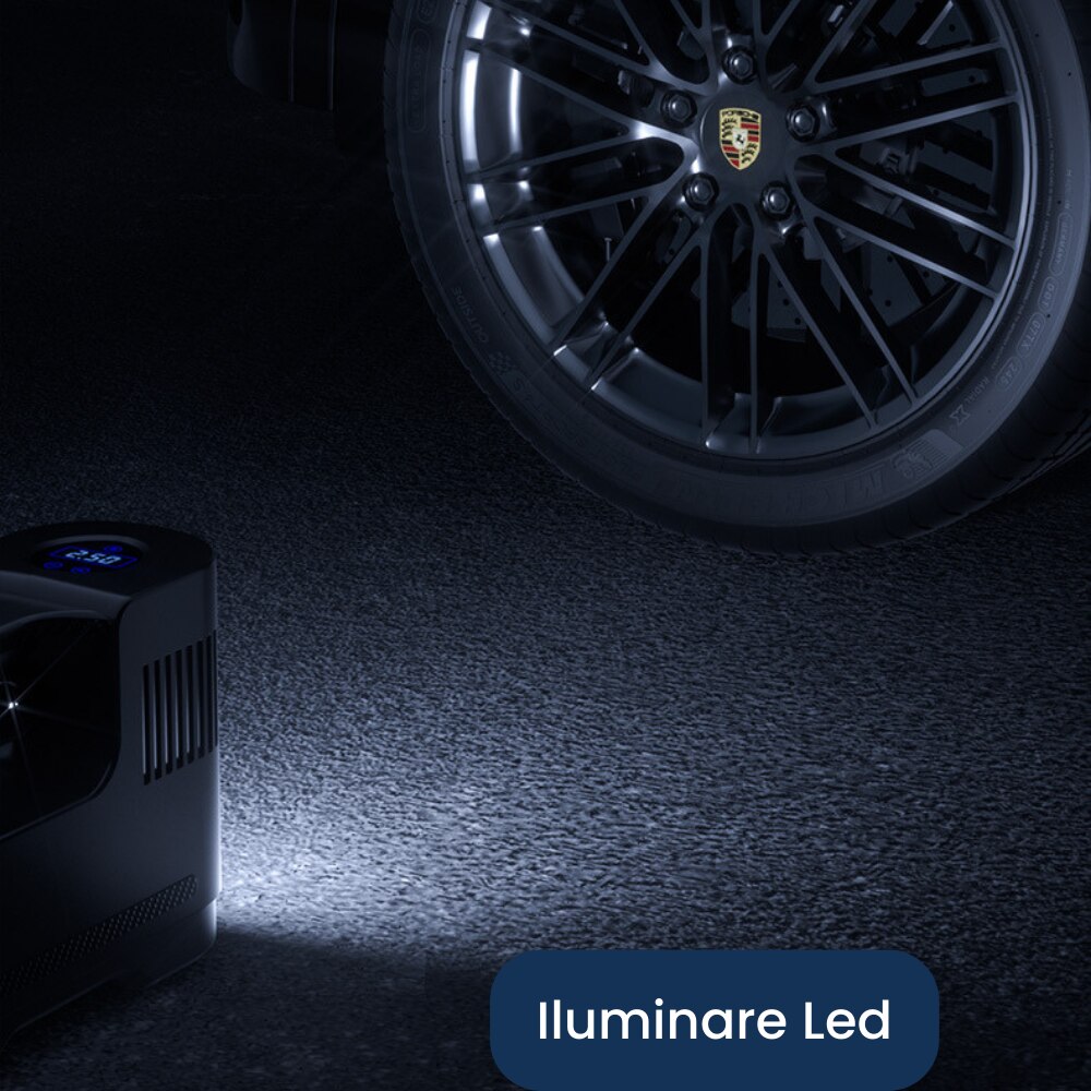 Compresor Auto Portabil Wireless, 25L/min, 2000 mAh, cu acumulator, USB ...