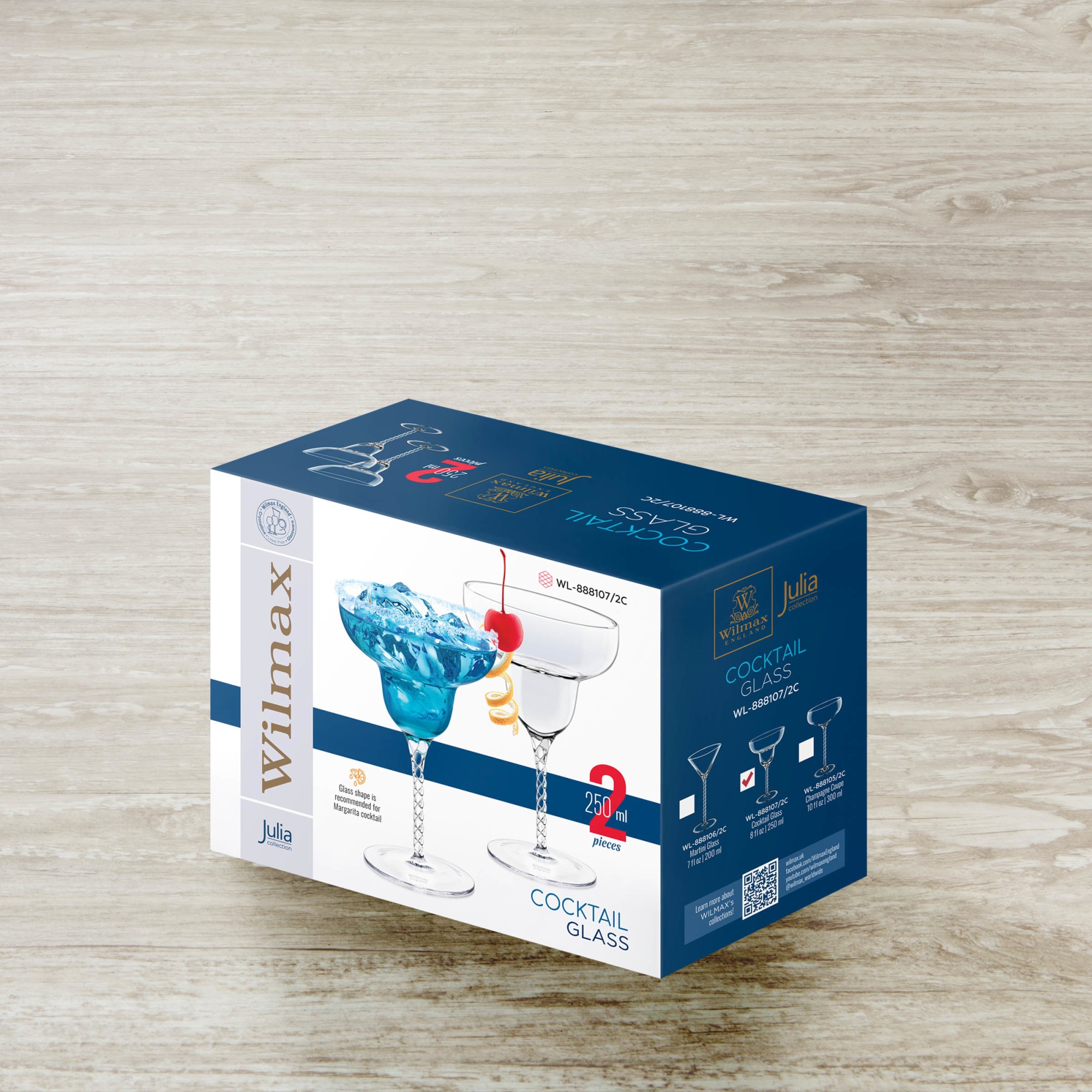 Set 2 Pahare cocktail, Wilmax, 250ml, Sticla handmade - eMAG.ro